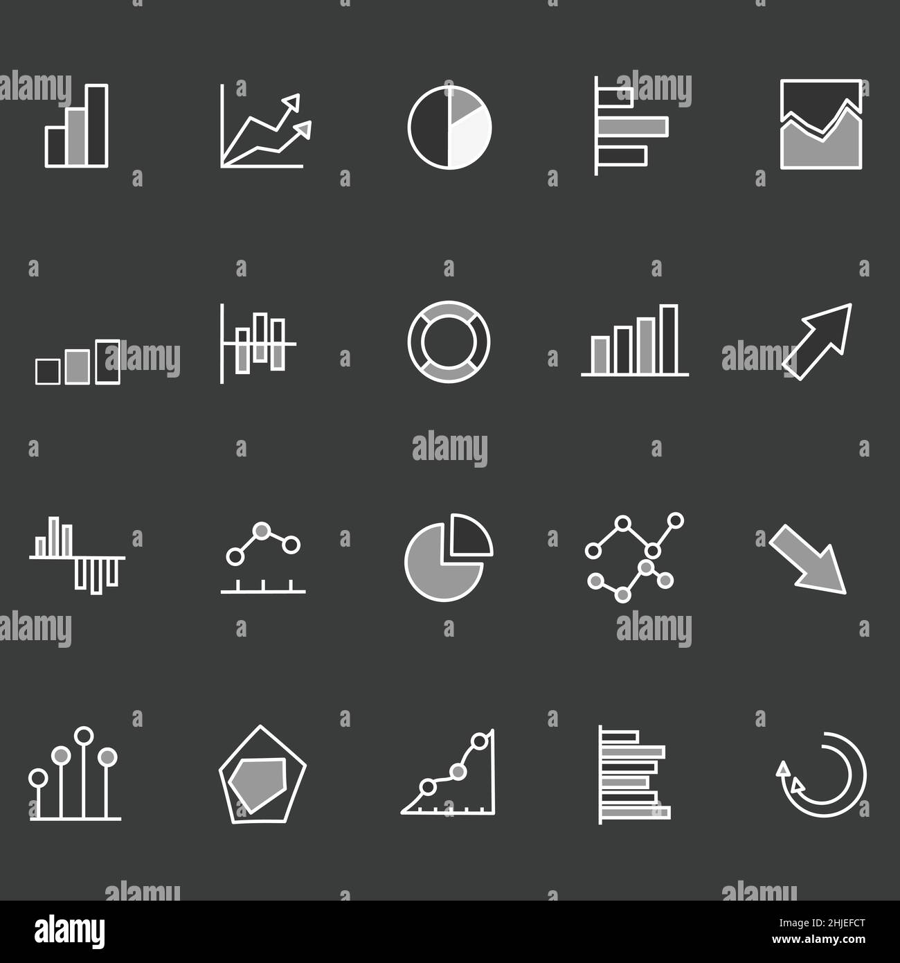 Set of business graph icon. Chart growth vector illustrator Stock ...