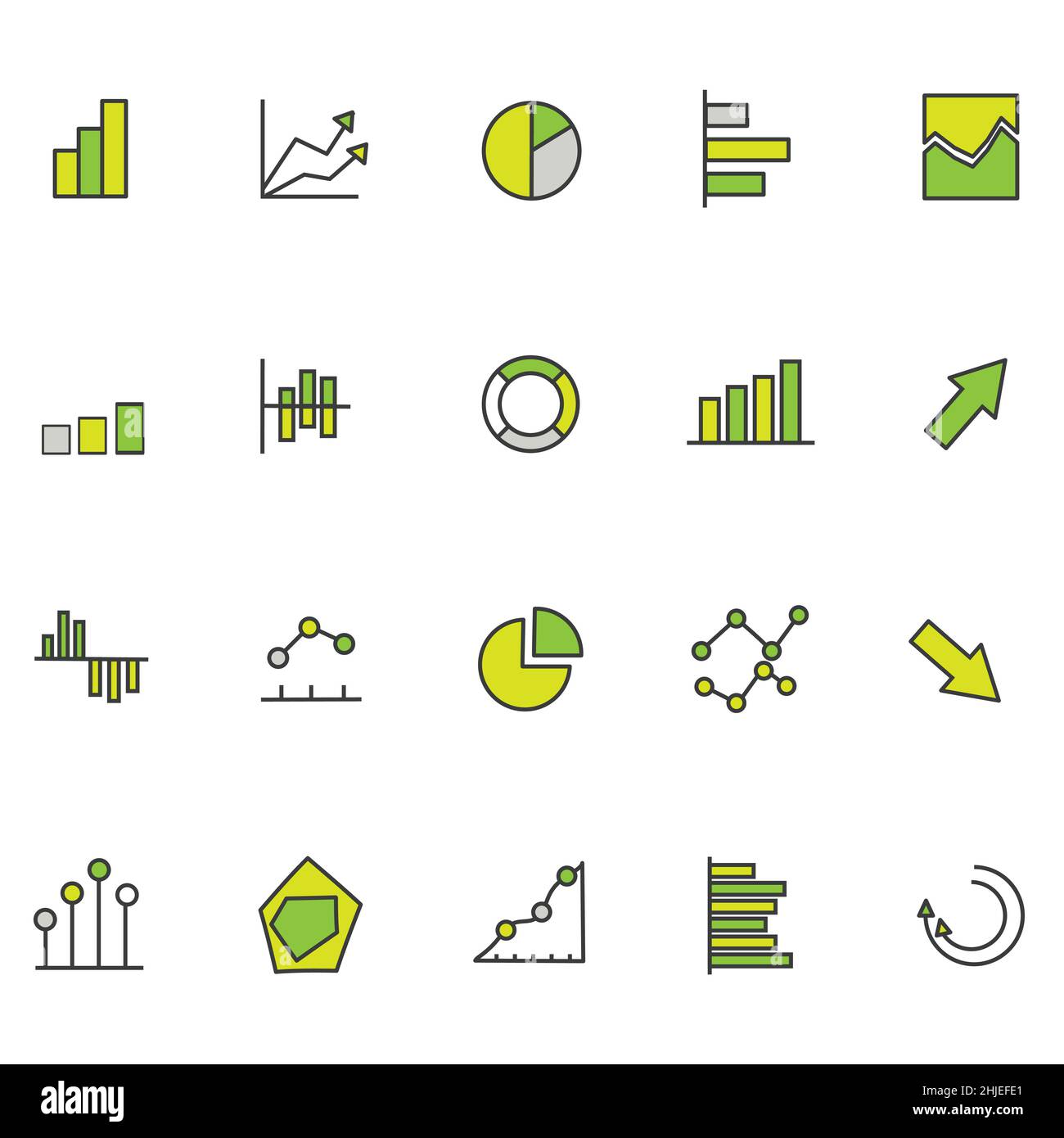 Set of business graph icon. Chart growth vector illustrator Stock ...