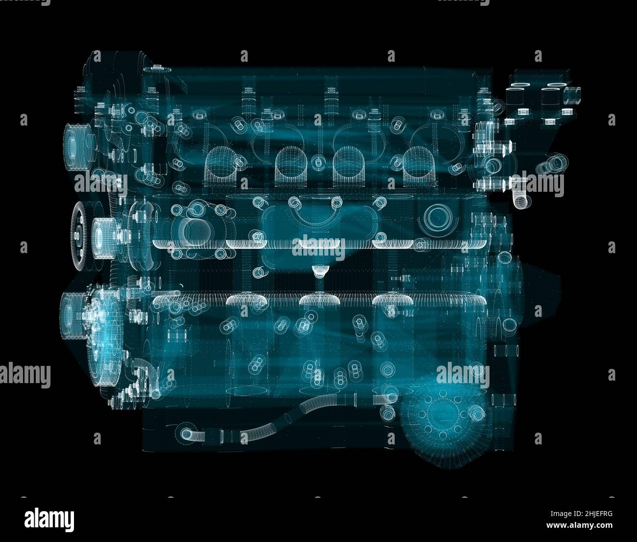 3D rendering, Holographic Particle engine Stock Photo - Alamy