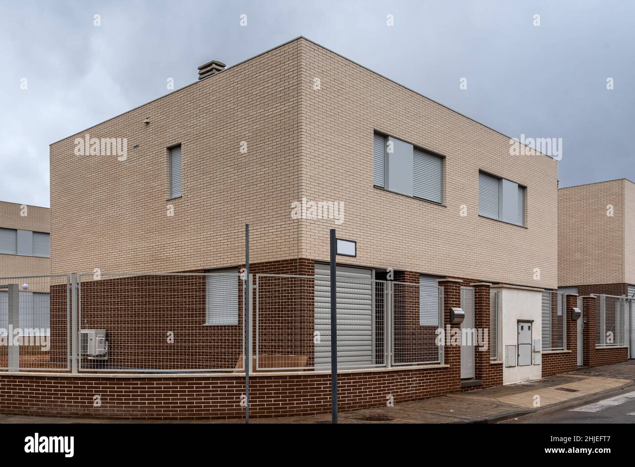 Contemporary row houses with brick facade. Real Estate and realty ...