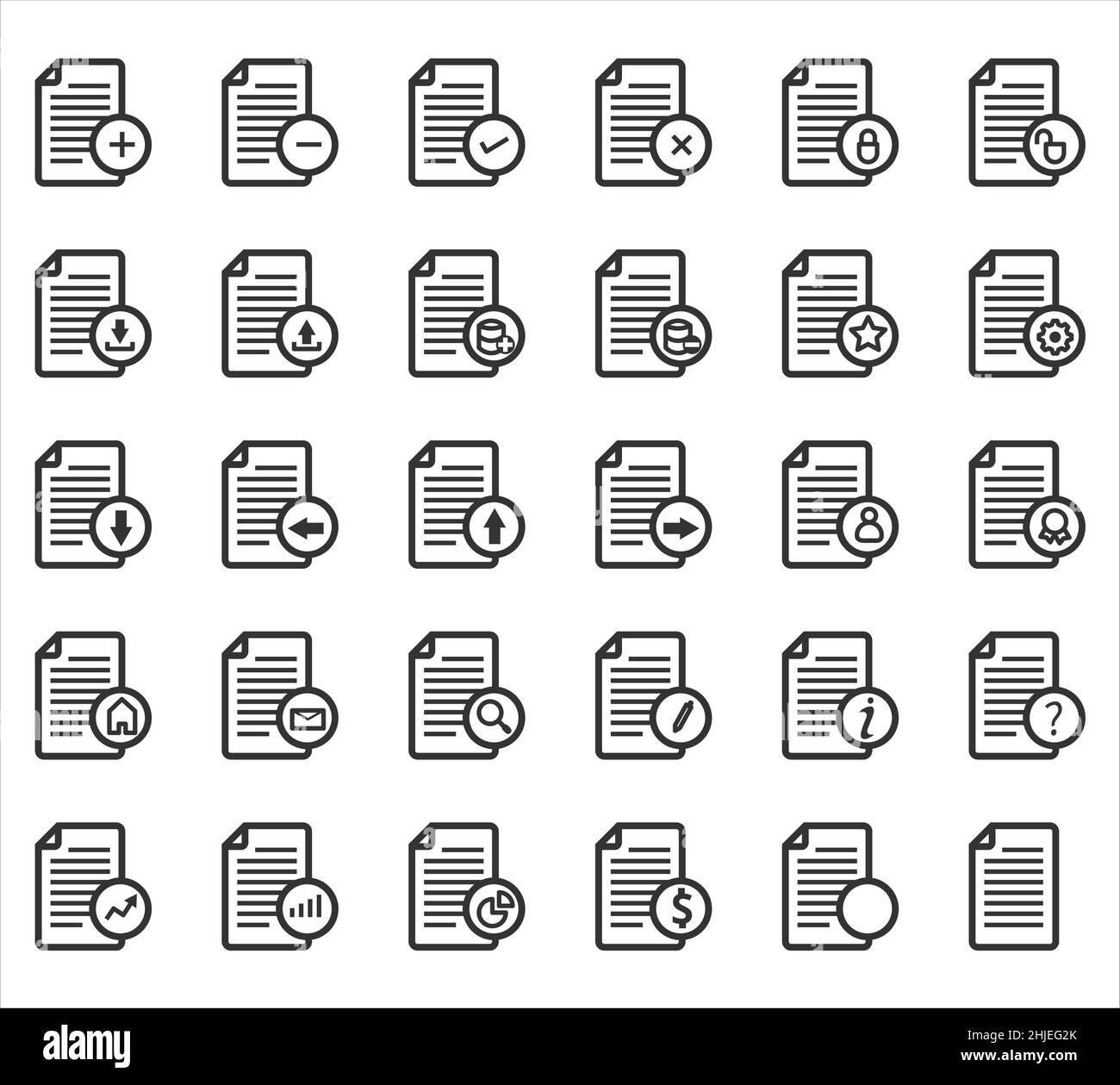 Business document sheet checklist icon. Thin stroke simple graphic ...