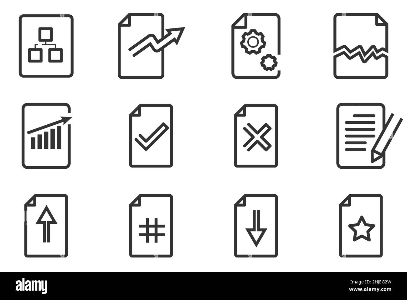Business document sheet checklist icon. Thin stroke simple graphic ...