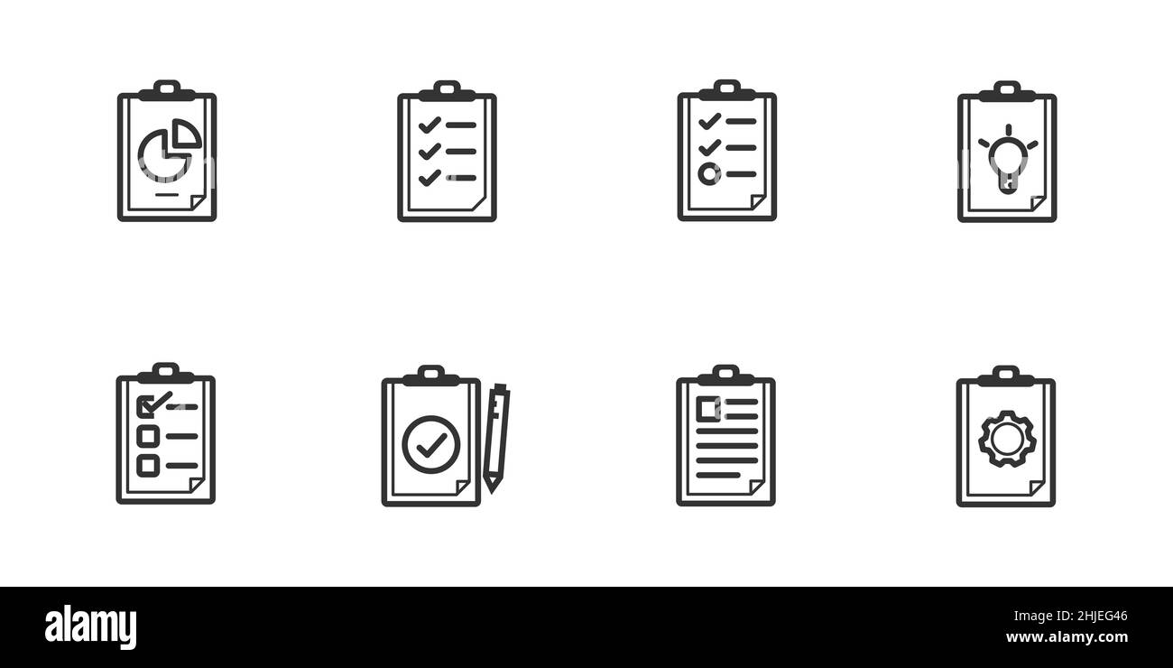 Business document sheet checklist icon. Thin stroke simple graphic ...