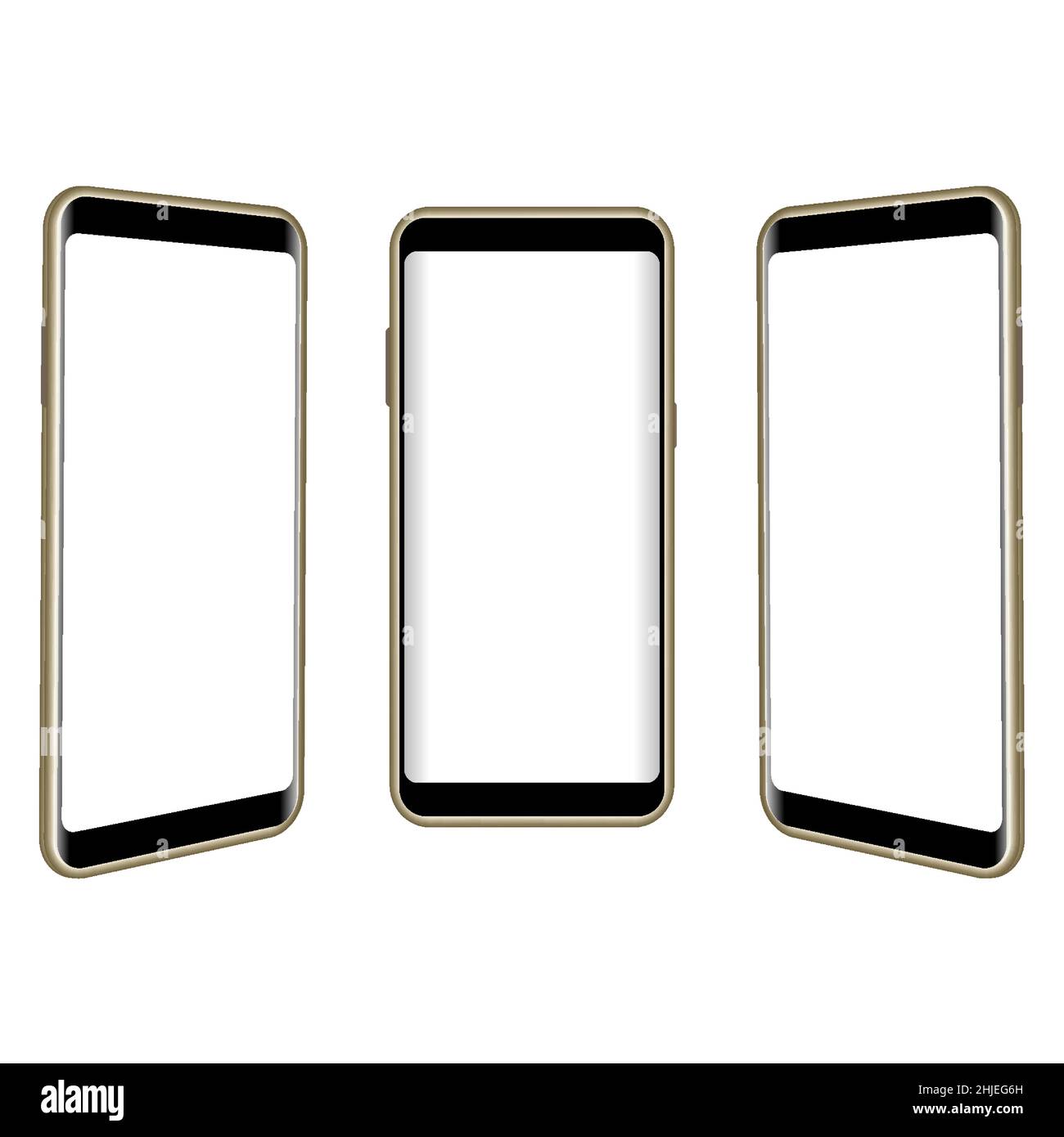 Smartphone display realistic mock up. Isolated blank screen mobile ...