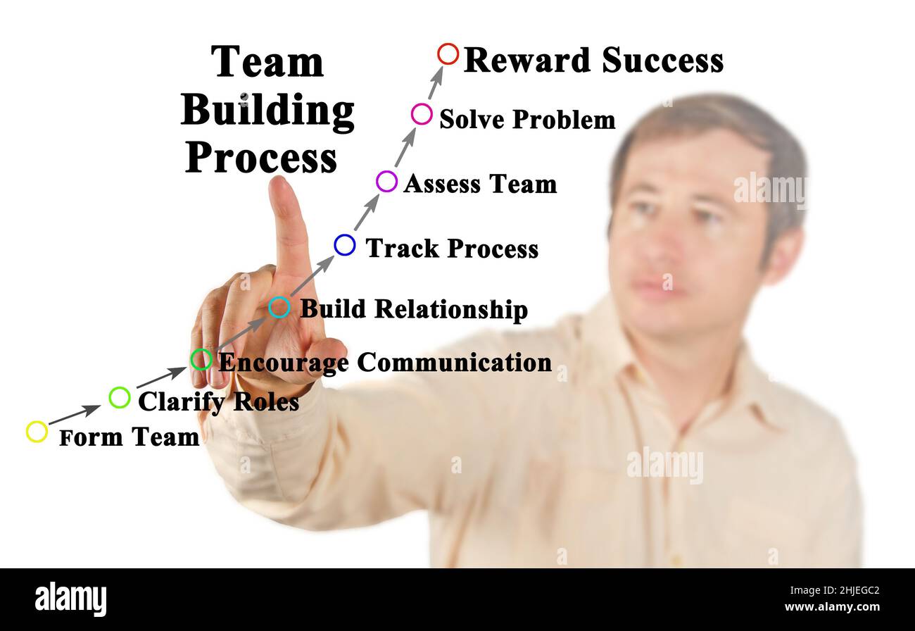 Steps in Team Building Process Stock Photo - Alamy