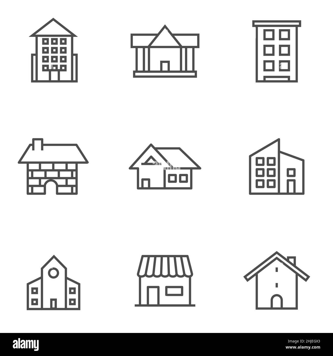 Set of home icon vector illustrator. House linear line symbol Stock ...