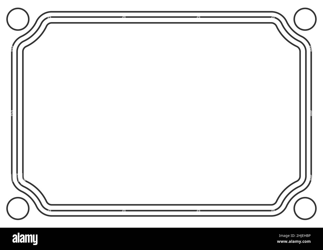 Frame and border isolated vector. Black outline on white bakcground ...