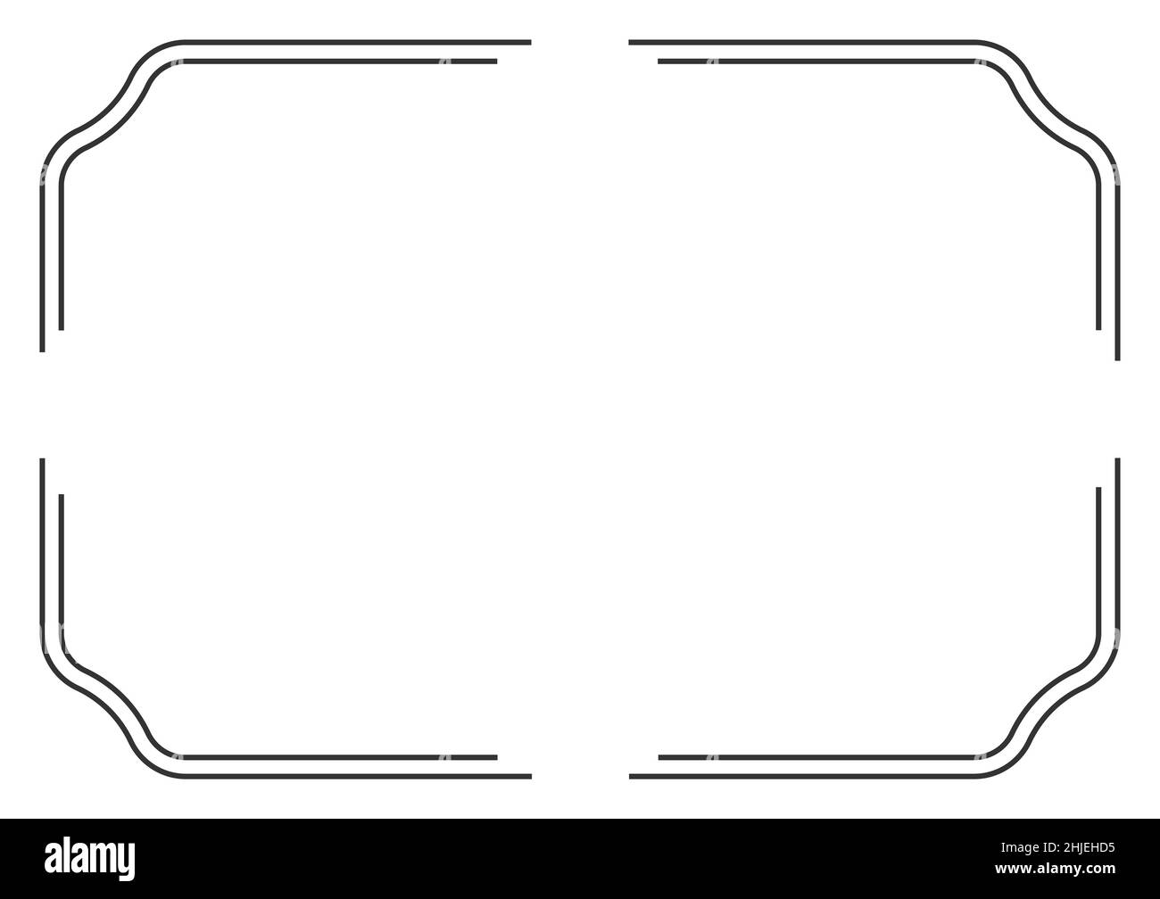 Frame and border isolated vector. Black outline on white bakcground ...