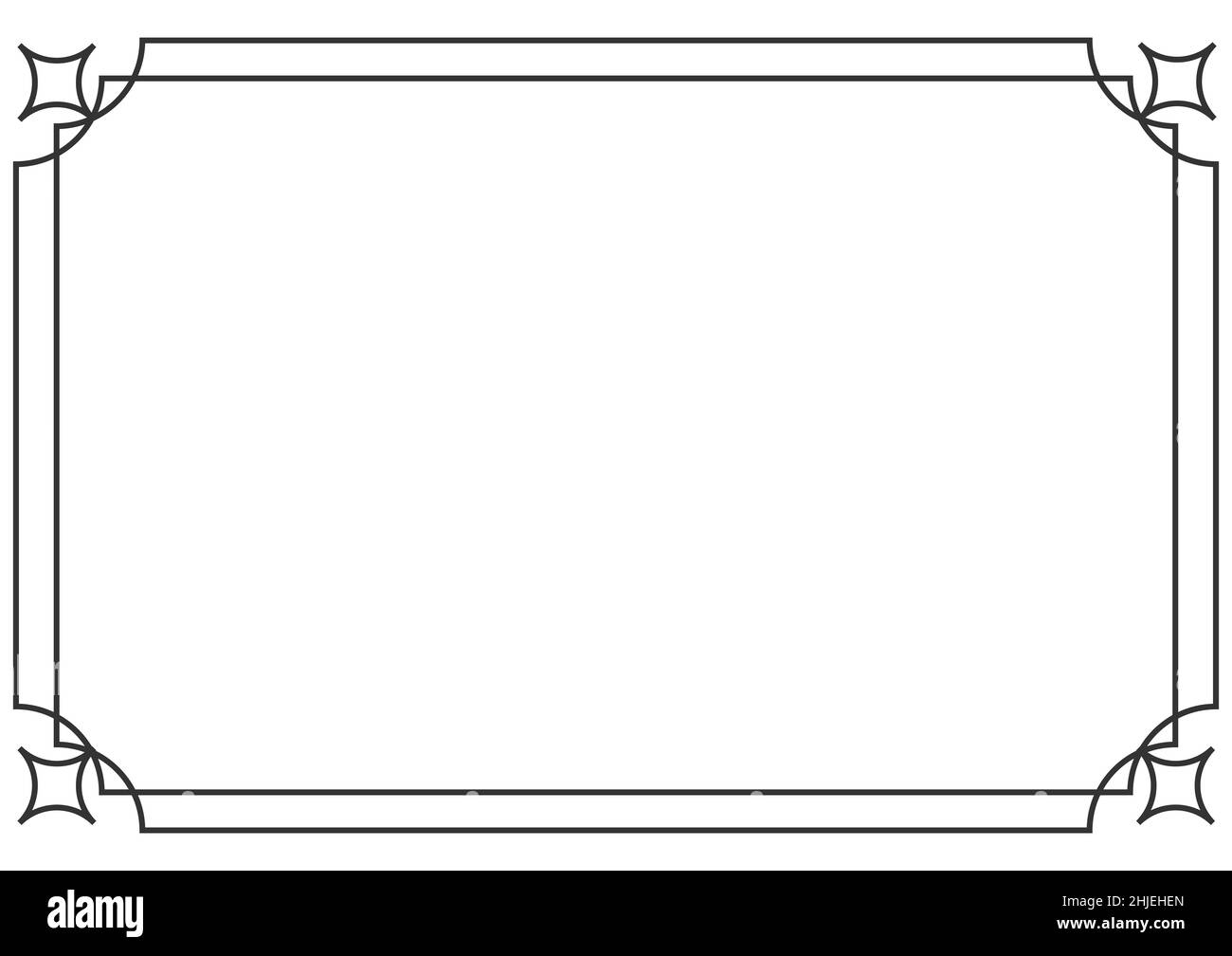 Frame and border isolated vector. Black outline on white bakcground ...