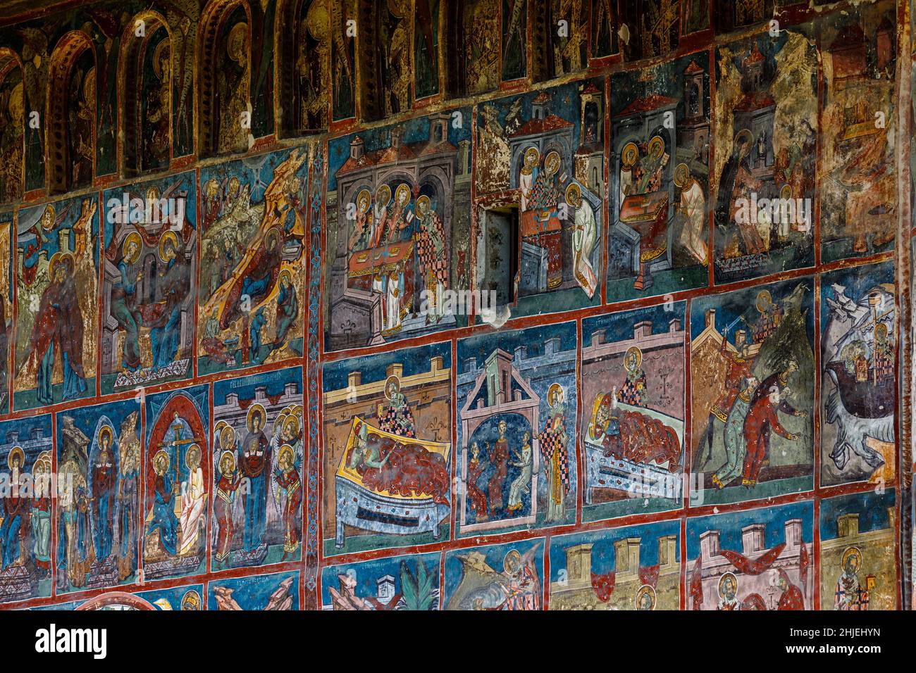 Paintings of the monastery of Humor in Romania Stock Photo - Alamy
