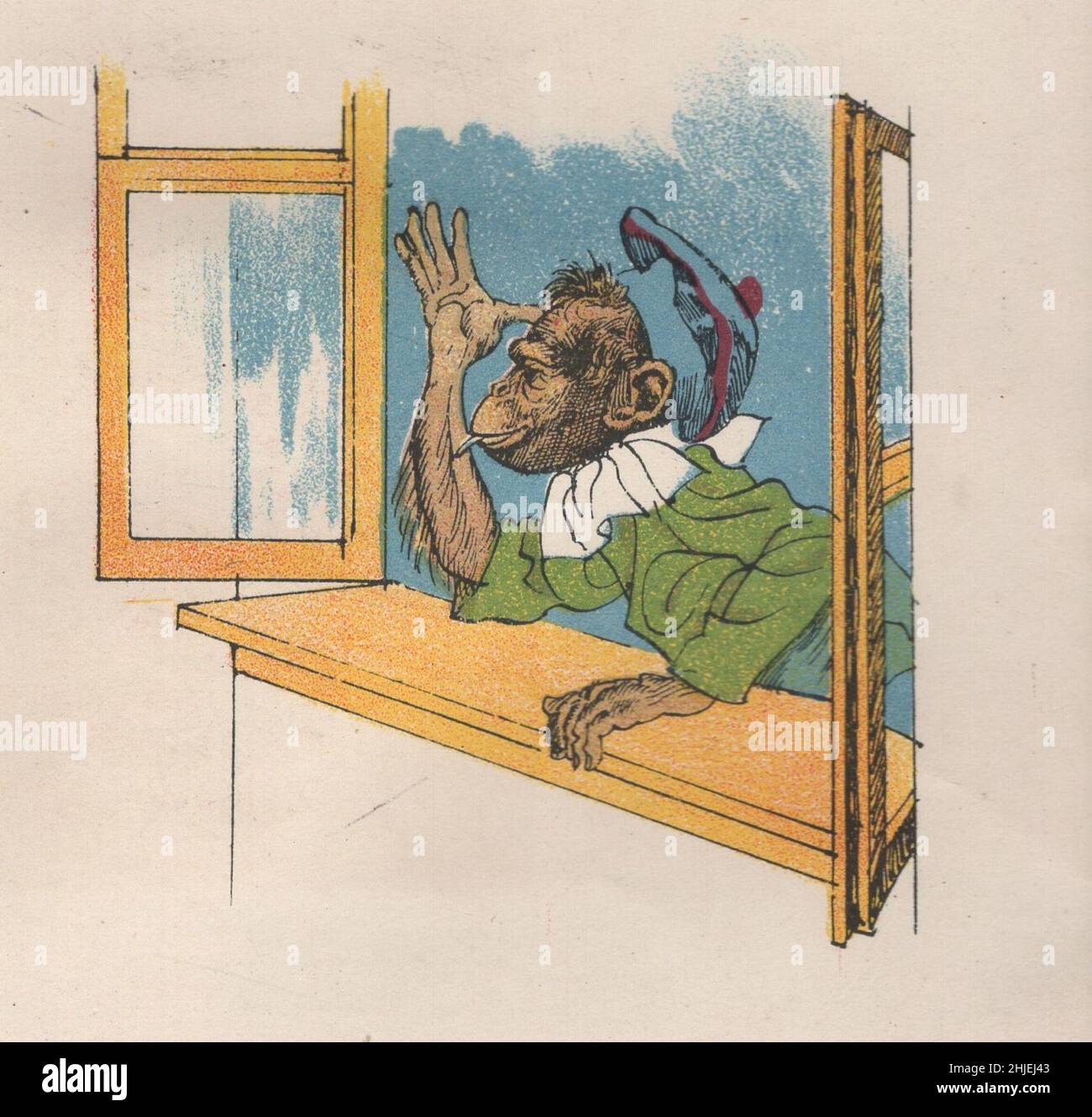 cute, chimp, zoo, antique, vintage, book, children, child, illustration ...