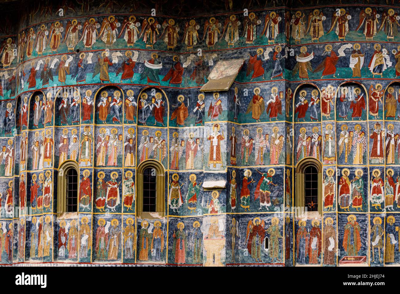 Paintings of the monastery of Humor in Romania Stock Photo - Alamy