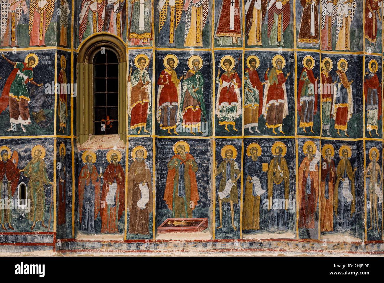 Paintings of the monastery of Humor in Romania Stock Photo - Alamy