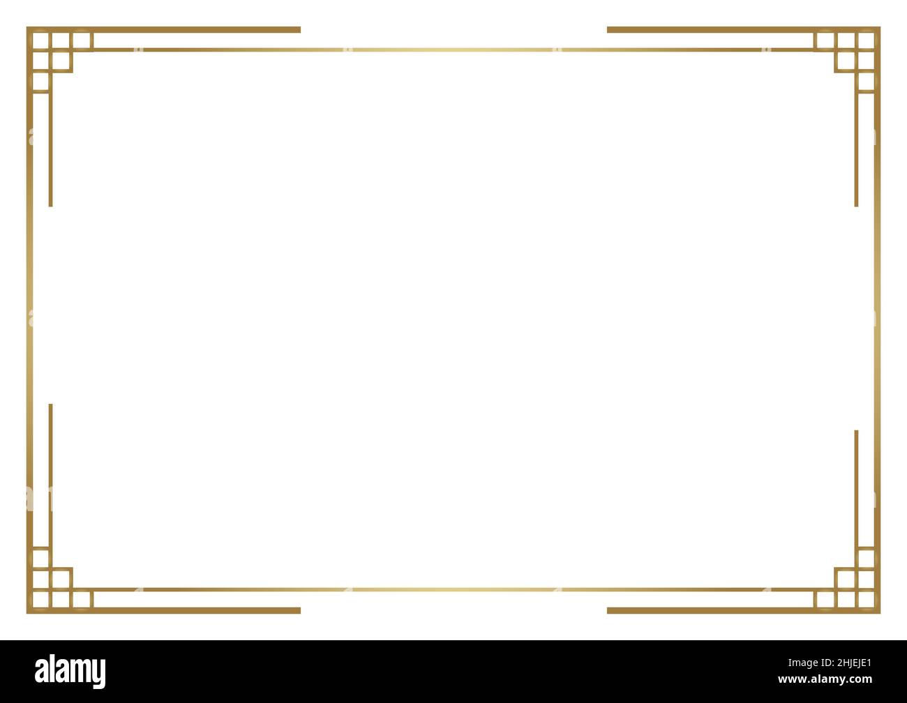 Traditional border and frame. Golden line vintage Stock Vector Image ...
