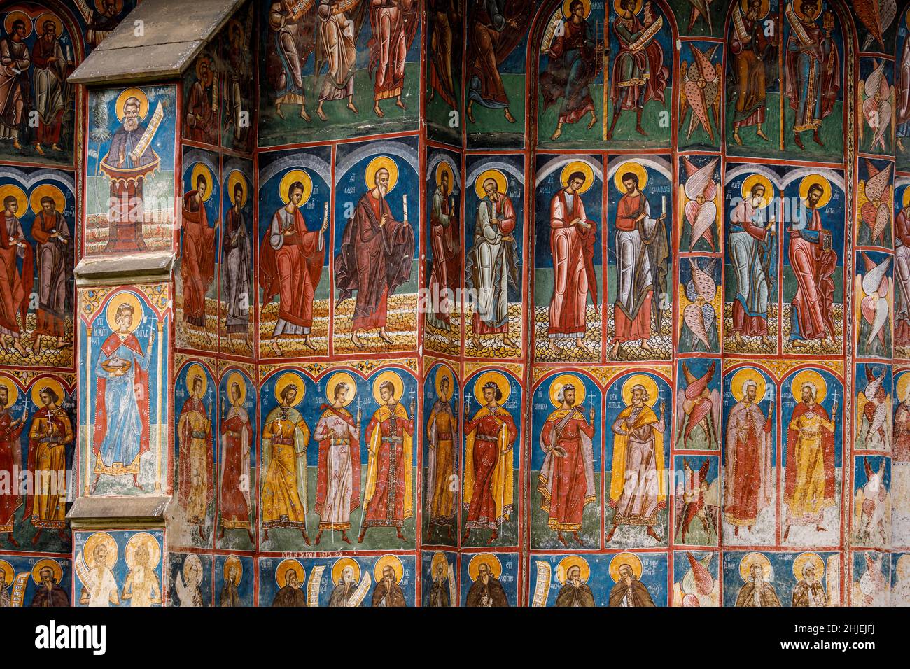 Paintings of the monastery of Humor in Romania Stock Photo - Alamy