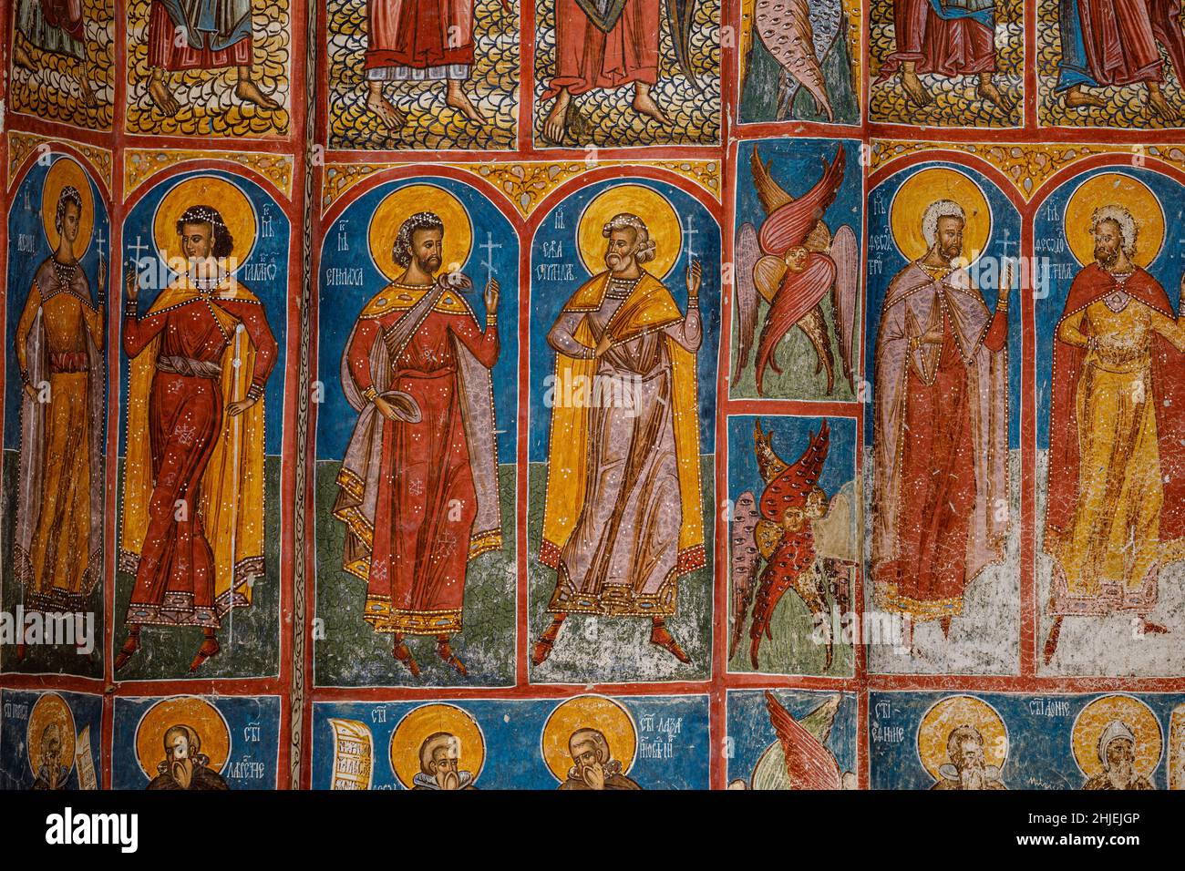 Paintings of the monastery of Humor in Romania Stock Photo - Alamy
