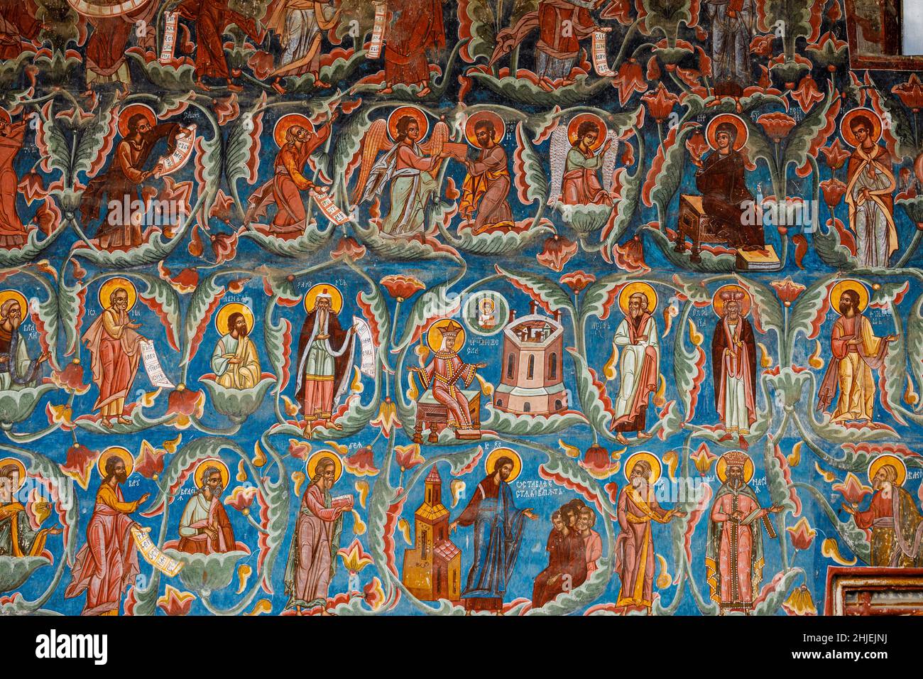 Paintings of the monastery of Humor in Romania Stock Photo - Alamy