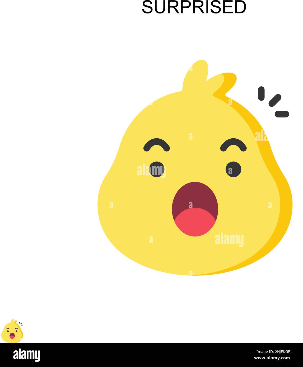 Surprised Simple vector icon. Illustration symbol design template for ...