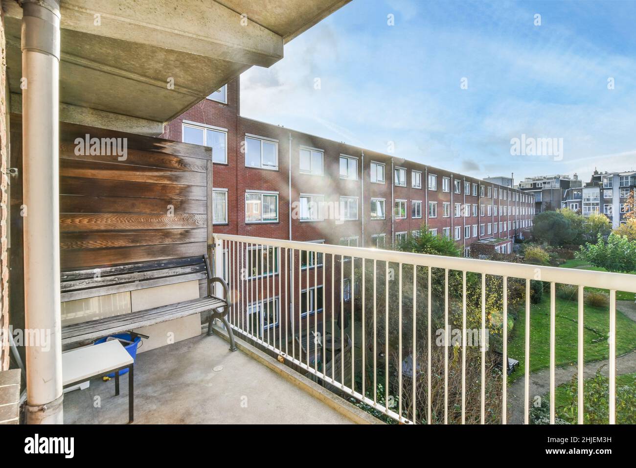 Balcony of a beautiful house in the daytime Stock Photo - Alamy