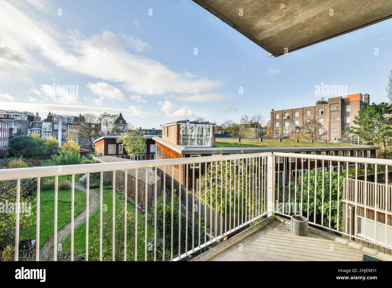 Balcony of a beautiful house in the daytime Stock Photo - Alamy