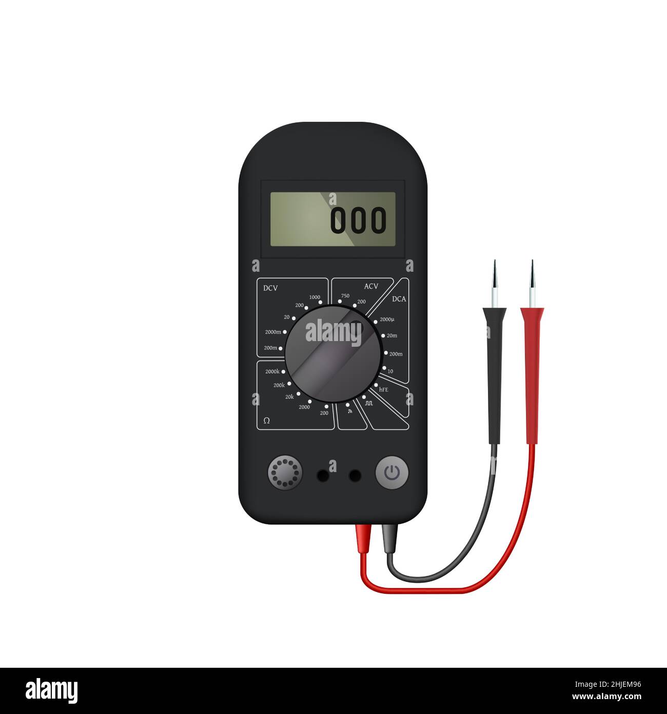 Realistic black multimeter for measuring current and voltage Stock ...