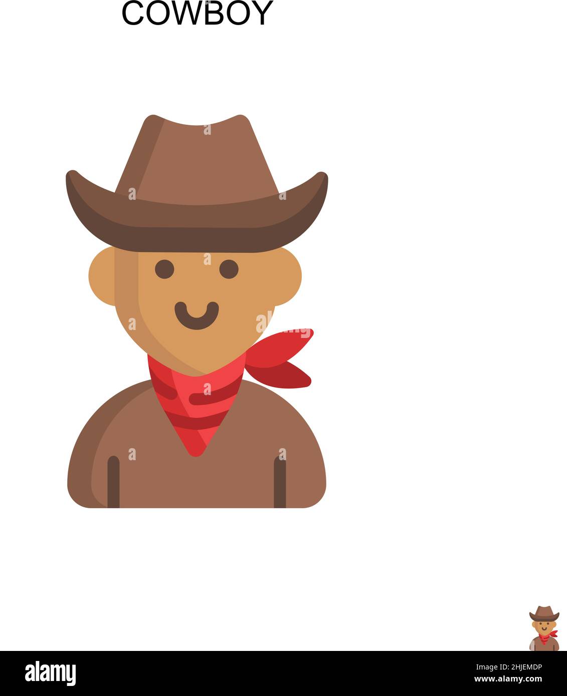 Cowboy Simple vector icon. Illustration symbol design template for web ...