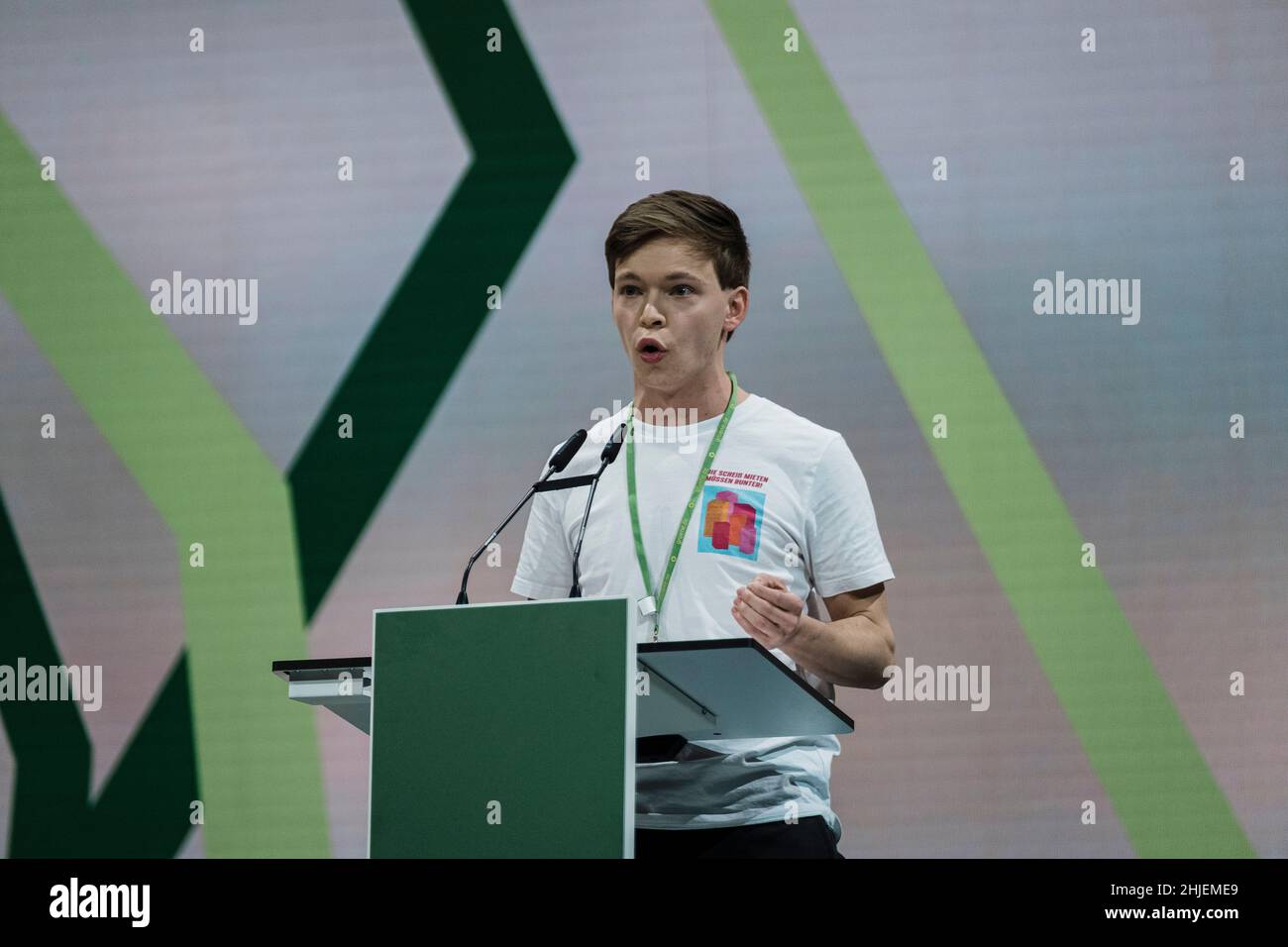 Timon Dzienus at the party conference, which took place in Berlin. It ...