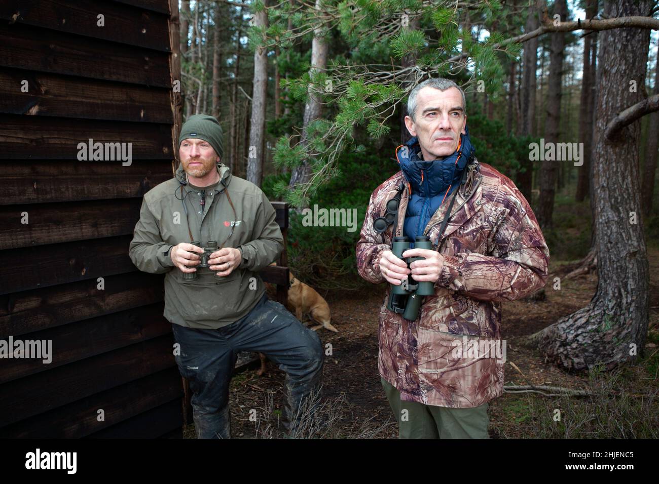 Stephen Murphy (right) of Natural England and Gamekeeper Gary Taylor on ...