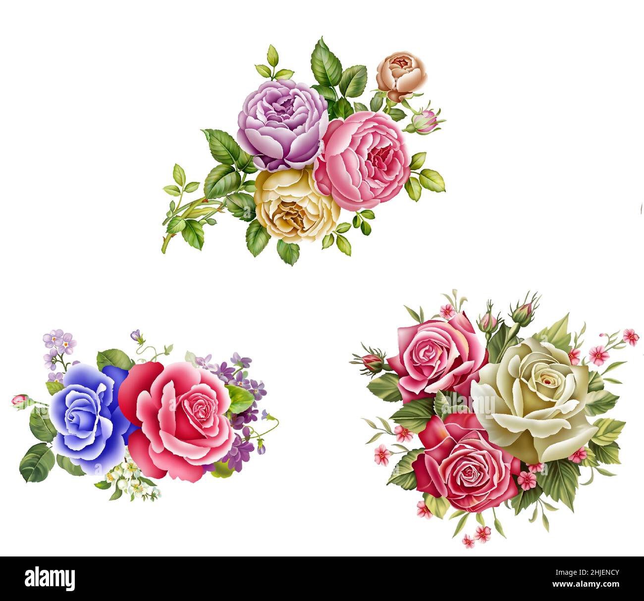 flowers floral design textile digital print Stock Photo - Alamy