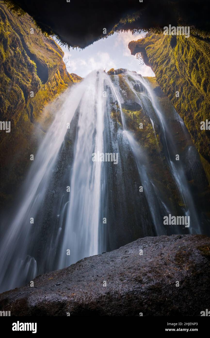 Gljufrabui also known as Gljufrafoss is a beautiful waterfall inside a ...