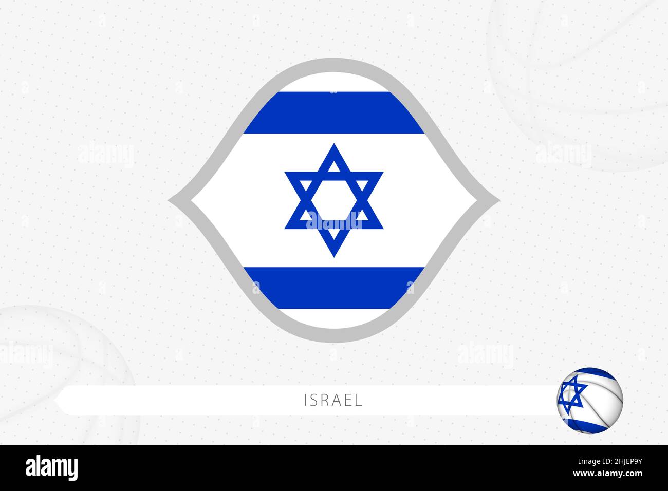 Israel flag for basketball competition on gray basketball background ...