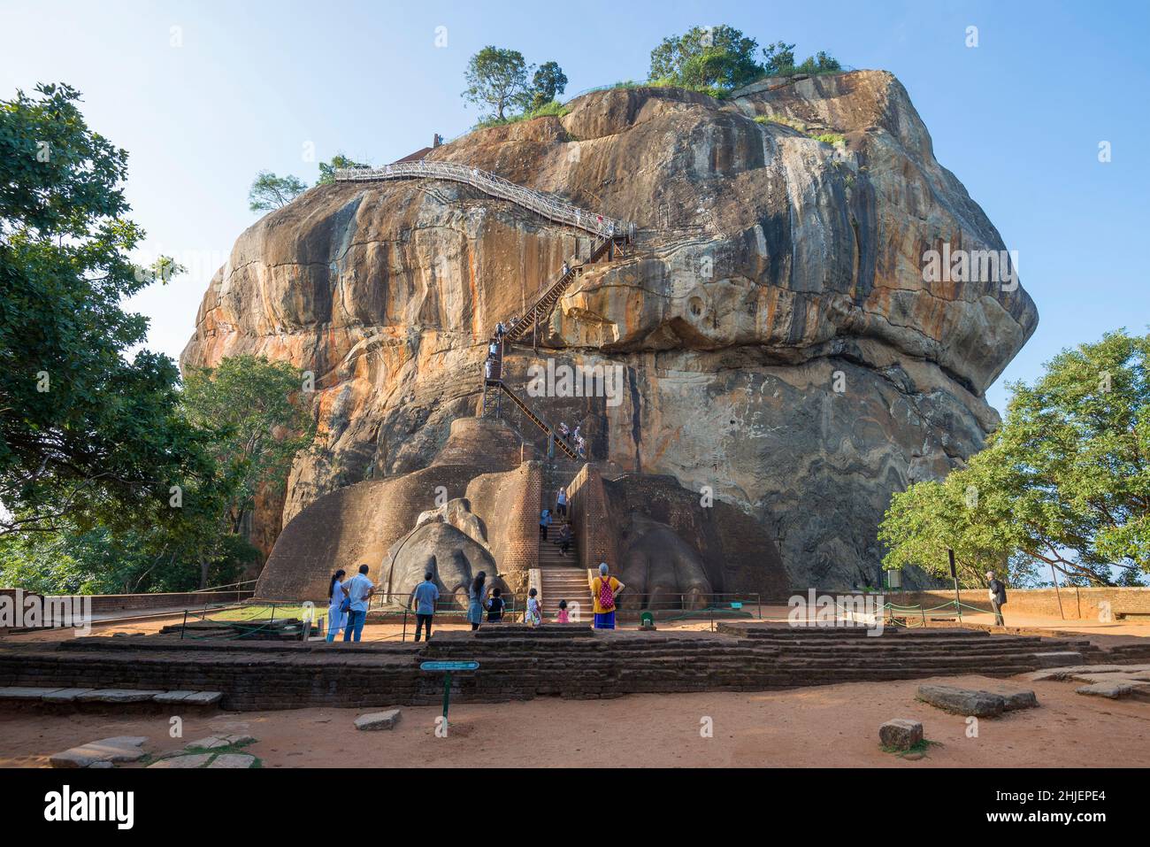 SIGIRIYA, SRI LANKA - FEBRUARY 08, 2020: Tourists at the start of the ...