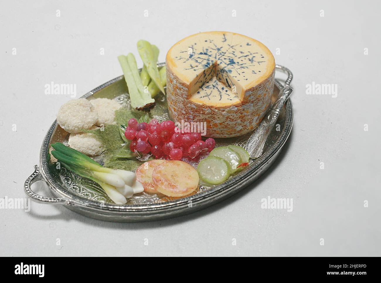 MINI VICTORIAN CHEESE PLATTER WITH BISCUITS AND SPRING ONIONS AND ...