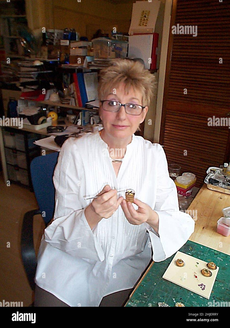 COPY COLLECT. GAIL TUCKER IN HER WORKSHOP WORKING ON HER MINI GOURMET ...