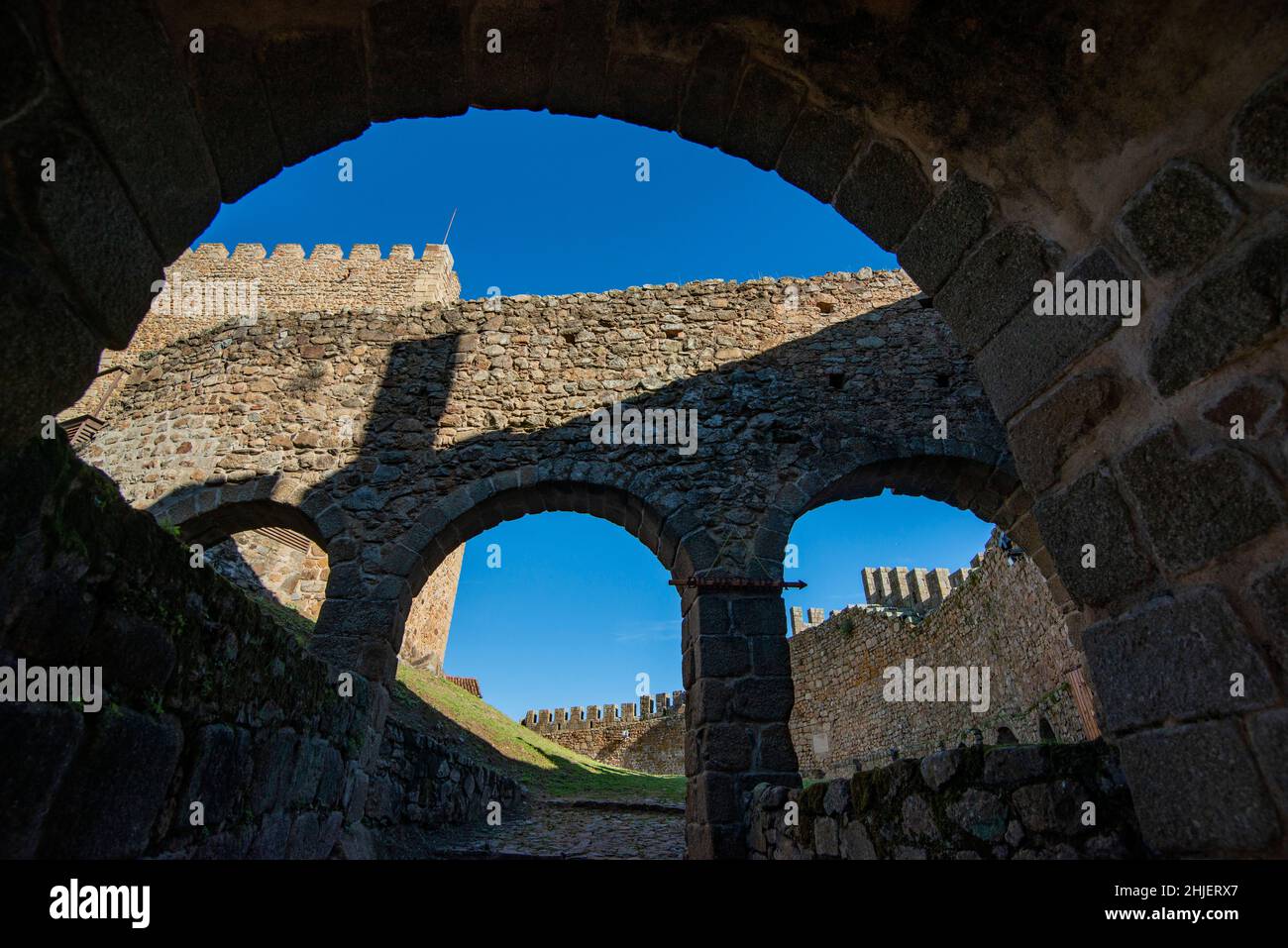 the Castelo de Belver in the Town of Belver at the Rio Tejo in Alentejo ...