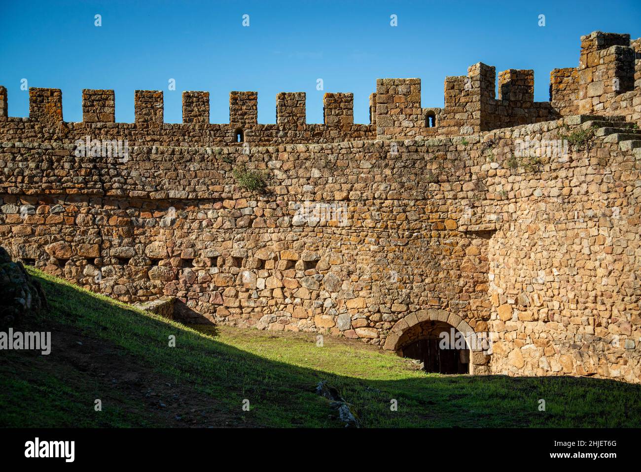the Castelo de Belver in the Town of Belver at the Rio Tejo in Alentejo ...