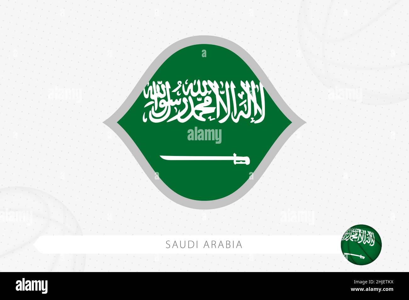 Saudi Arabia flag for basketball competition on gray basketball ...