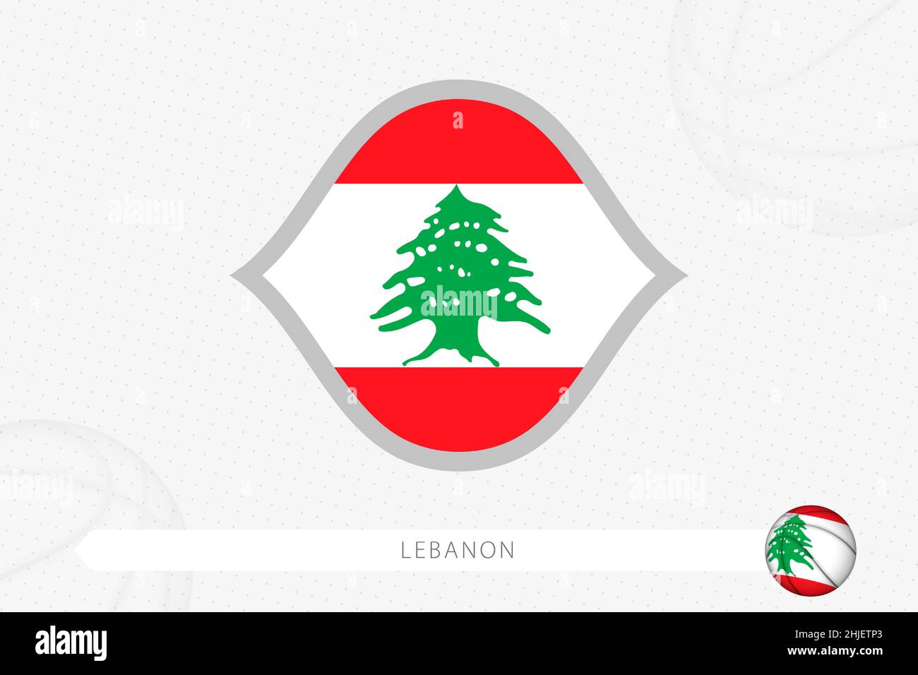 Lebanon flag for basketball competition on gray basketball background ...
