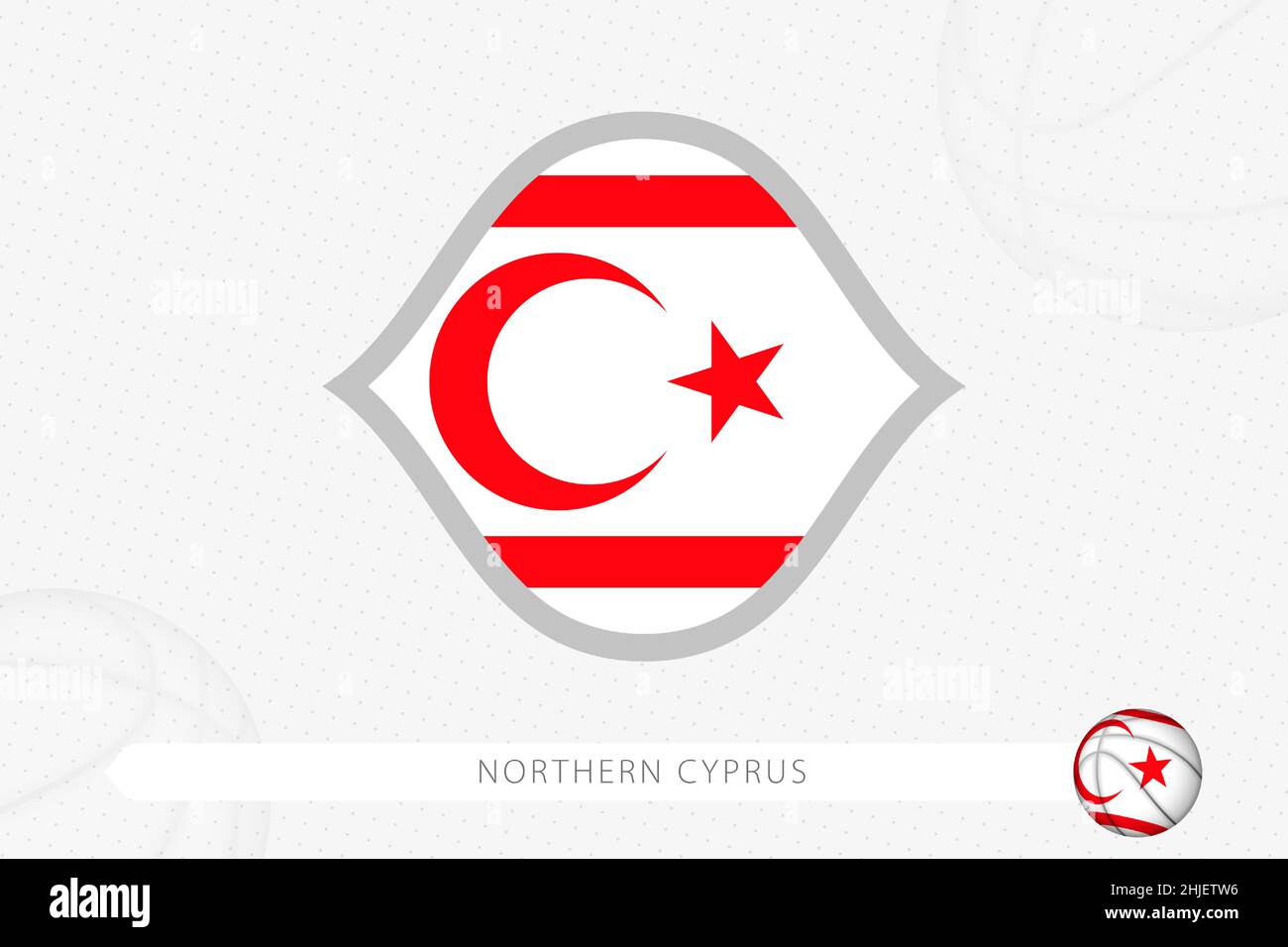 Northern Cyprus flag for basketball competition on gray basketball ...