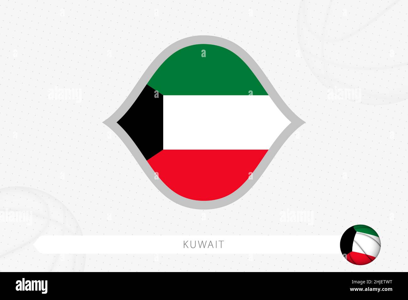Kuwait flag for basketball competition on gray basketball background ...