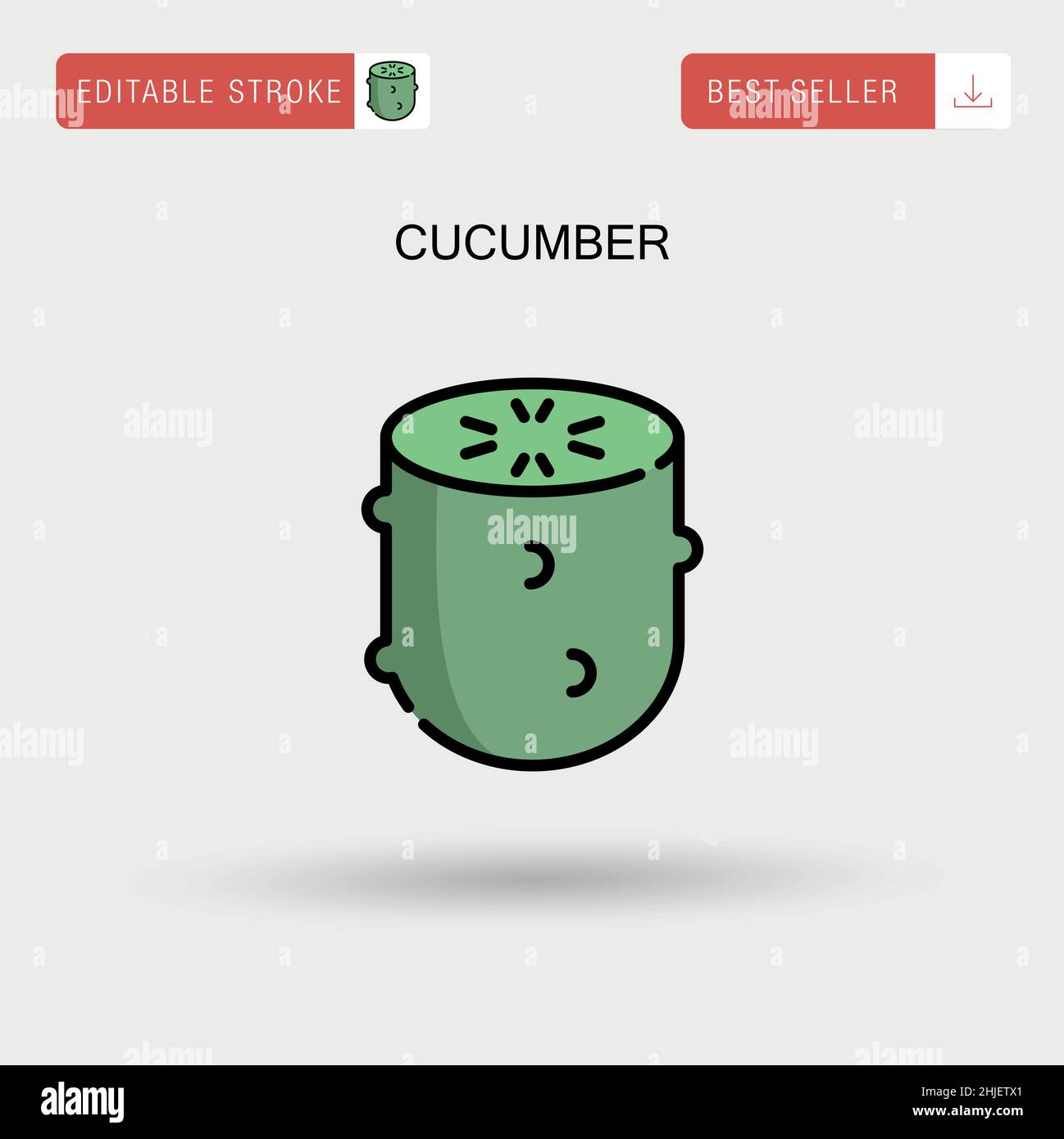 Cucumber Simple vector icon Stock Vector Image & Art - Alamy