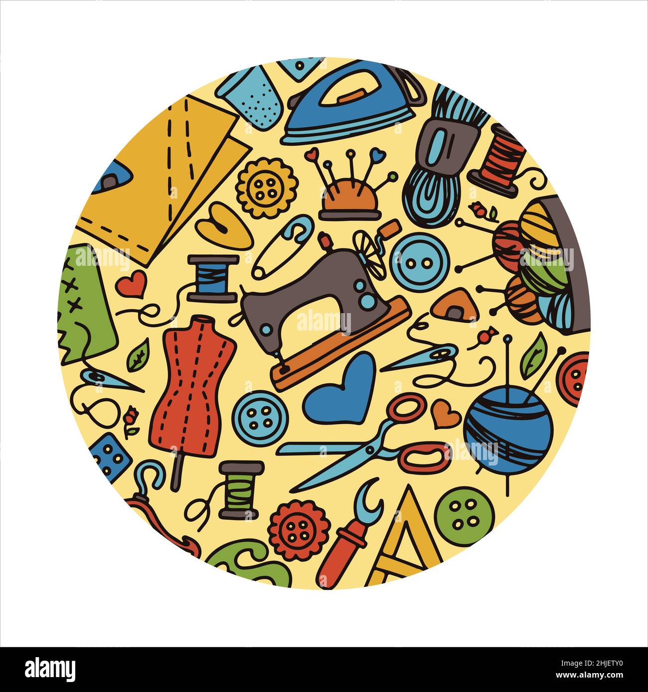 Vector doodle sewing banners. Vector sewing store sale, tailor studio ...