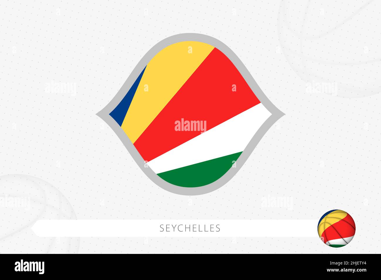 Seychelles flag for basketball competition on gray basketball ...