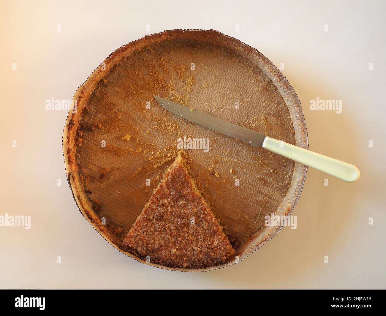 Slice of hazelnut cake pie vegetarian food Stock Photo - Alamy
