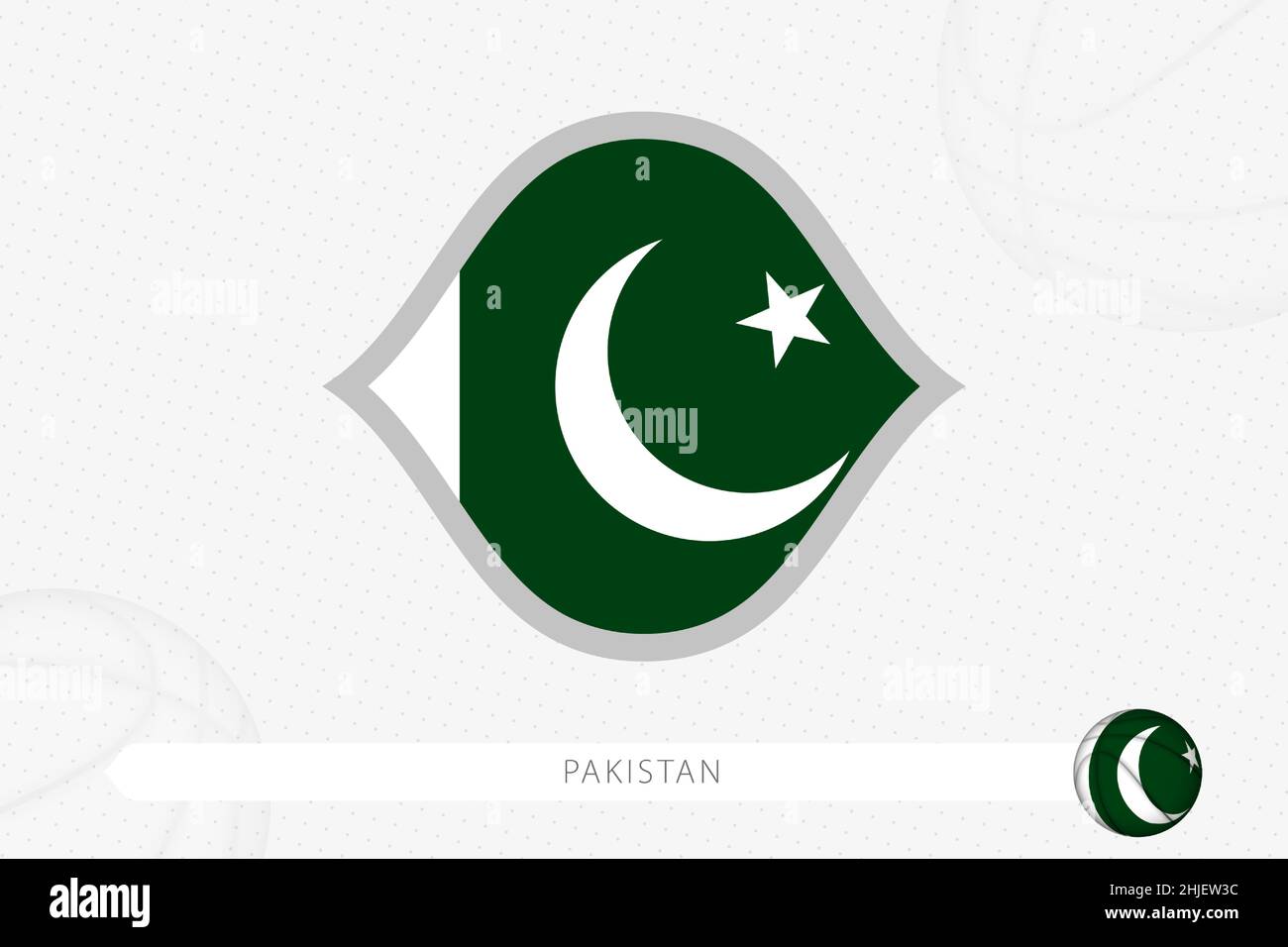 Pakistan flag for basketball competition on gray basketball background ...