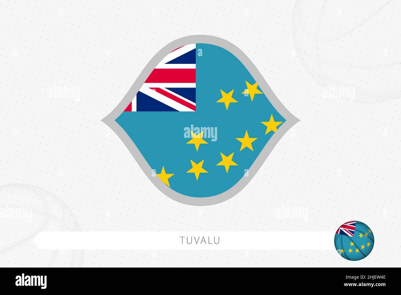 Tuvalu flag for basketball competition on gray basketball background ...