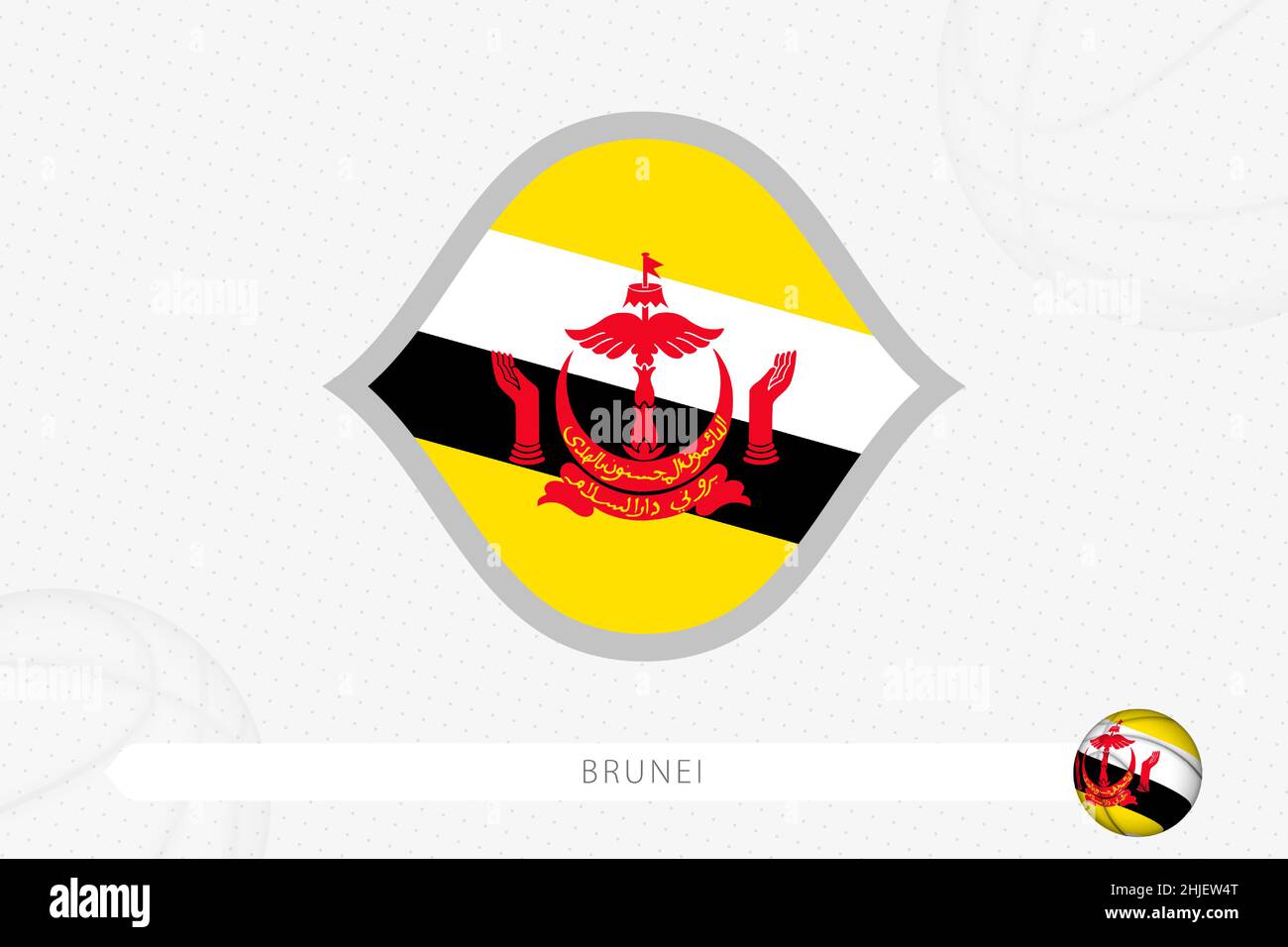 Brunei flag for basketball competition on gray basketball background ...
