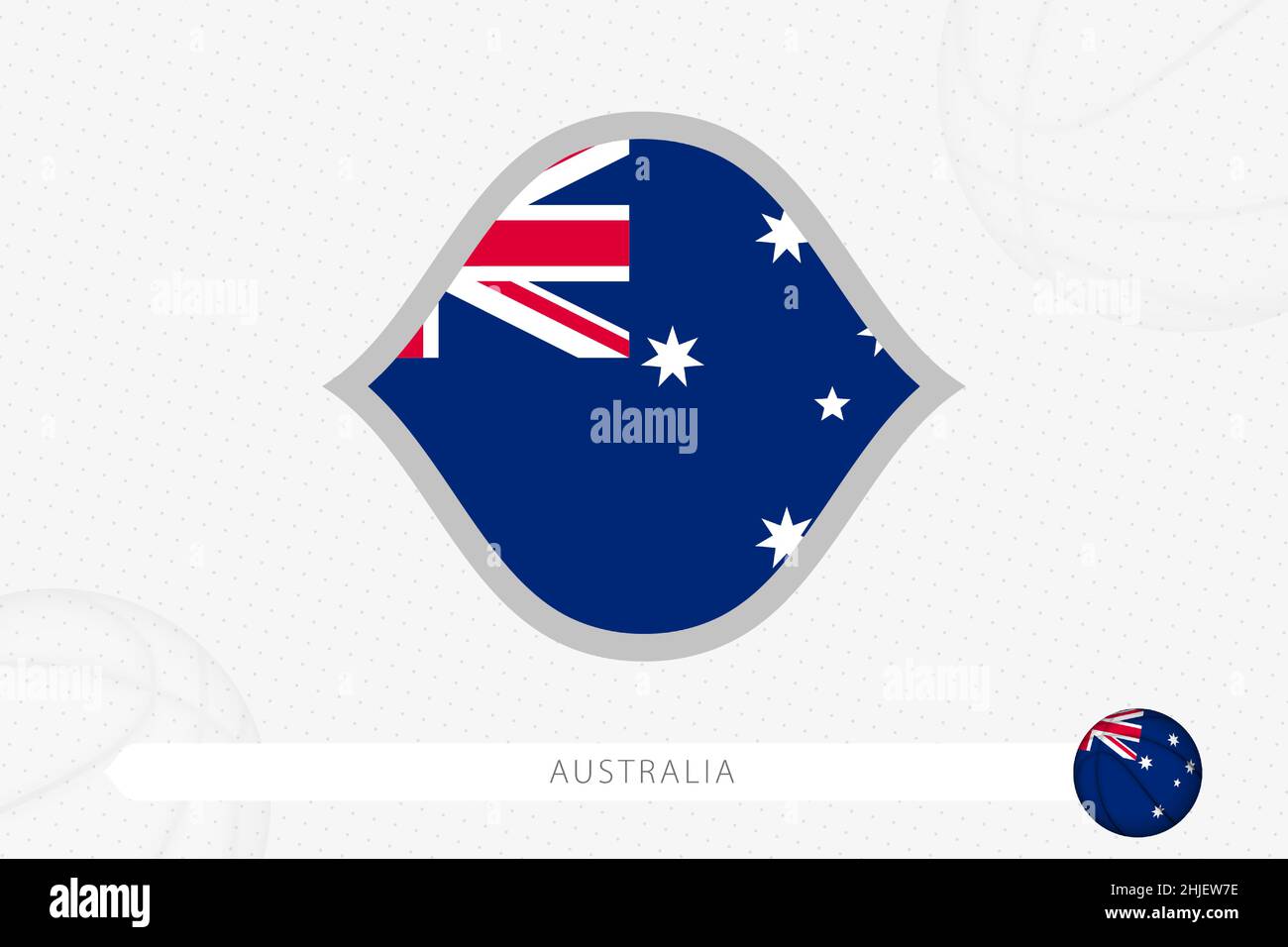 Australia flag for basketball competition on gray basketball background ...