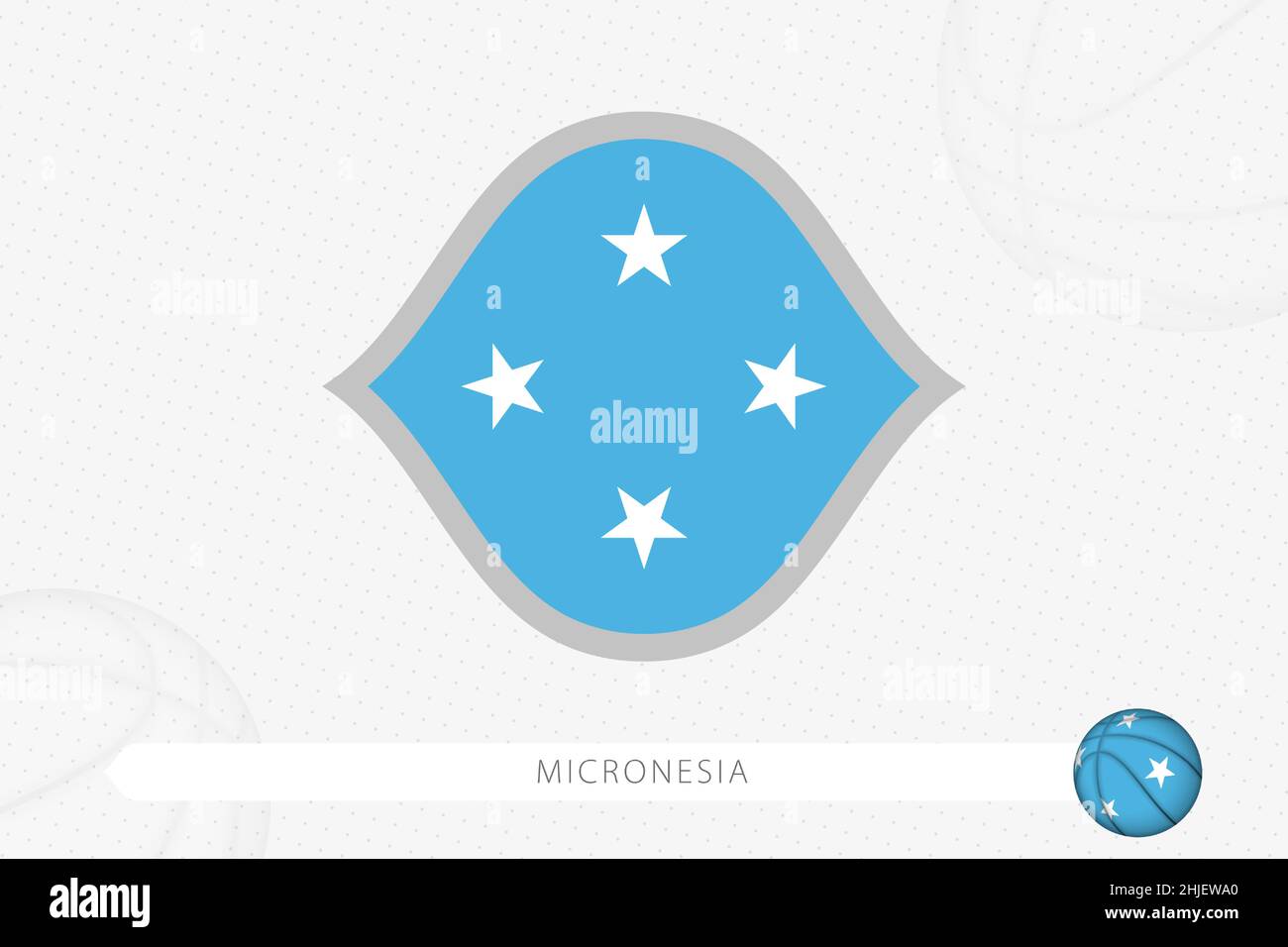 Micronesia flag for basketball competition on gray basketball ...