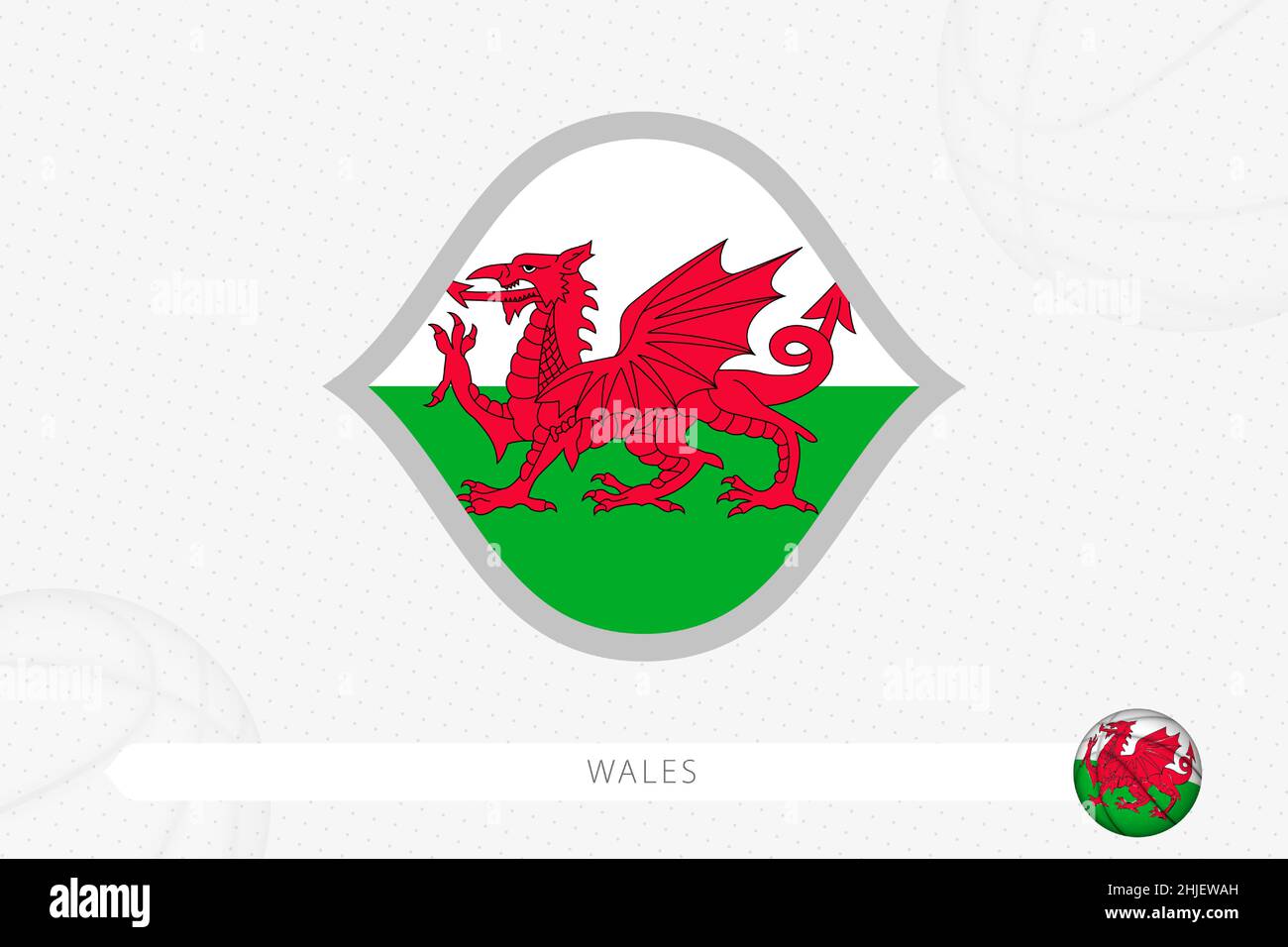 Wales flag for basketball competition on gray basketball background ...